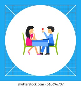 Couple Having Dinner Icon Stock Vector (Royalty Free) 518696737