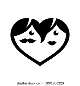 Couple Heart Sign Stock Vector (Royalty Free) 1091706320 | Shutterstock