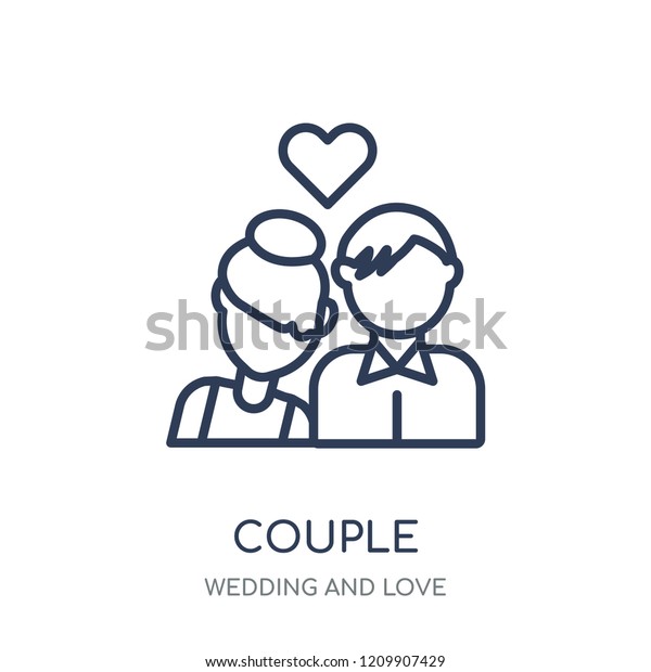 Couple Icon Couple Linear Symbol Design Stock Vector (Royalty Free ...