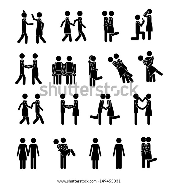 Couple Icons Over White Background Vector Stock Vector (Royalty Free ...