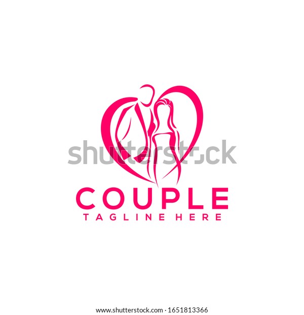 Couple Logo Design Vector Template Stock Vector (Royalty Free ...