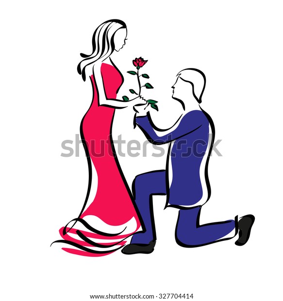 Couple Love Dating Romance Vector Sketch Stock Vector (Royalty Free ...