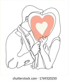 Couple Love First Date Line Art Stock Vector (Royalty Free) 1769320250 ...