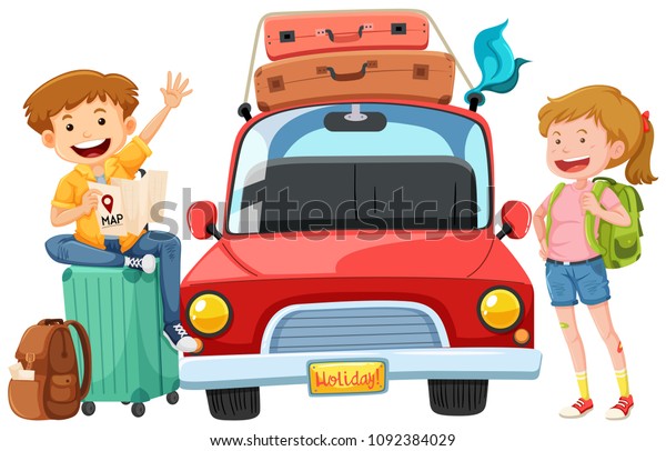 Couple Planing Trip Illustration Stock Vector (Royalty Free) 1092384029 ...