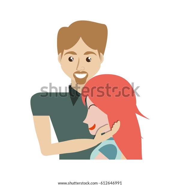 Couple Romantic Caress Cute Image Stock Vector (Royalty Free) 612646991 ...