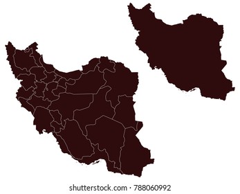 Couple Set Mapblack Map Iran Vector Stock Vector (Royalty Free ...