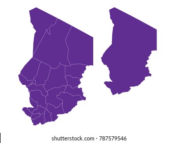Couple Set Mappurple Map Chad Vector Stock Vector (Royalty Free ...