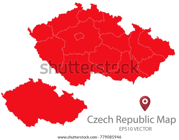 Couple Set Mapred Map Czech Republicvector Stock Vector (Royalty Free ...
