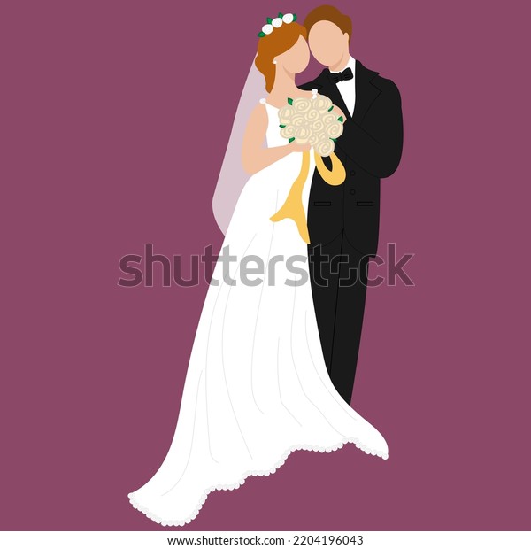 Couple Wedding Vector Illustration Man Woman Stock Vector (Royalty Free ...