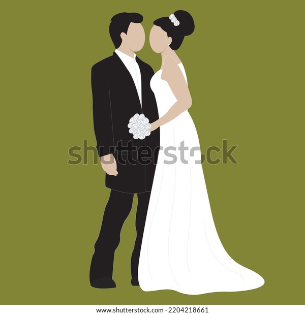 Couple Wedding Vector Illustration Man Woman Stock Vector (Royalty Free ...