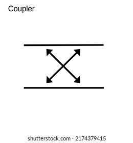 Coupler Electronic Symbol Icon Isolated White Stock Vector (Royalty ...
