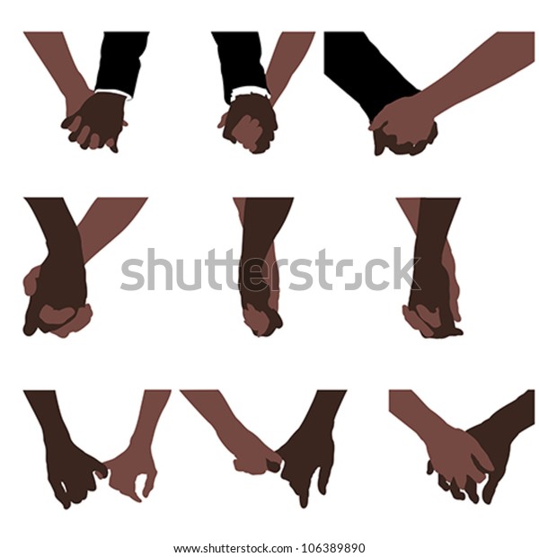 Couples Holding Hands Vector Love Concept Stock Vector (Royalty Free ...