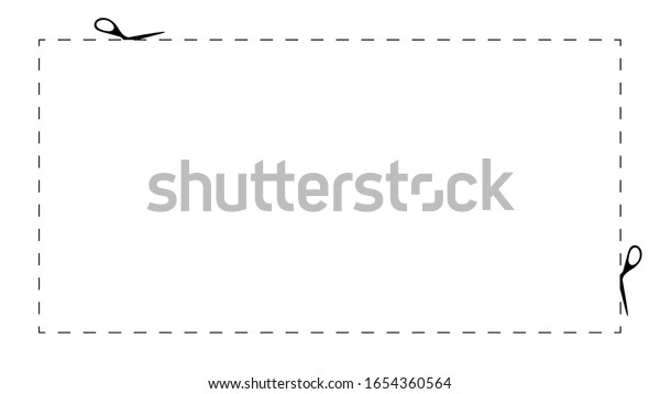 Coupon Dotted Cut Line Snip Frame Stock Vector (Royalty Free ...