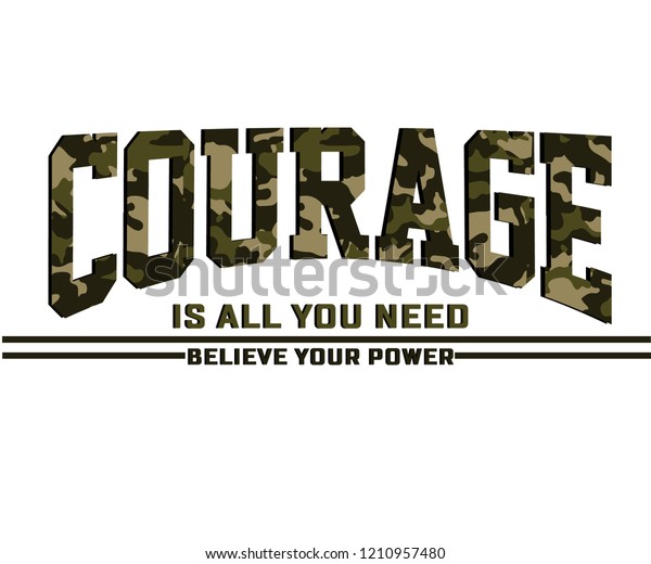 COURAGE, variété, graphique de slogan pour : image vectorielle de stock ...