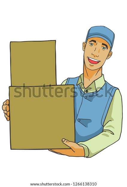 Courier Box Stock Vector (Royalty Free) 1266138310 | Shutterstock