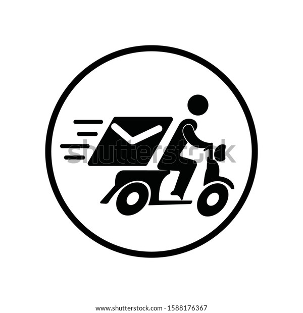 Courier Delivery Services Icon Black Stock Vector (Royalty Free ...