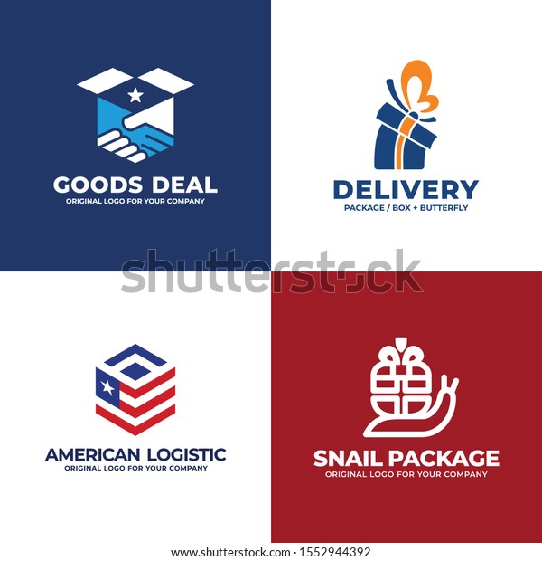 Courier Delivery Shipping Service Logo Design Stock Vector (Royalty ...