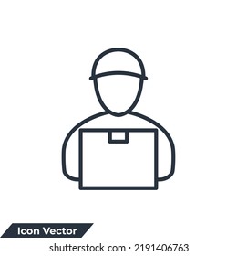 Courier Icon Logo Vector Illustration Delivery Stock Vector (Royalty ...