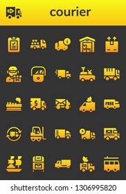 Courier Icon Set 26 Filled Courier Stock Vector (Royalty Free ...