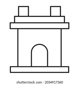 Court Architecture Outline Bold Vector Icon Stock Vector (Royalty Free ...