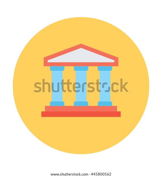 Court Building Vector Icon Stock Vector (Royalty Free) 445800562