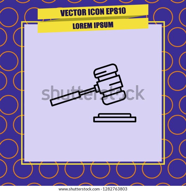 Court Hammer Icon Vector Stock Vector (Royalty Free) 1282763803 ...