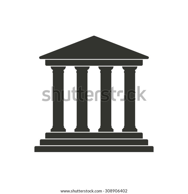 Court Icon On White Background Vector Stock Vector (Royalty Free ...