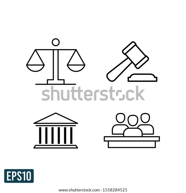 Court Icon Set Vector Design Element Stock Vector (Royalty Free ...