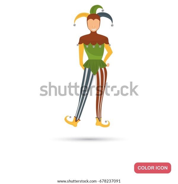 Court Jester Color Flat Icon Web Stock Vector (Royalty Free) 678237091