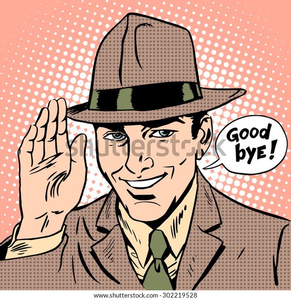 Courtesy Man Says Goodbye Stock Vector (Royalty Free) 302219528 ...