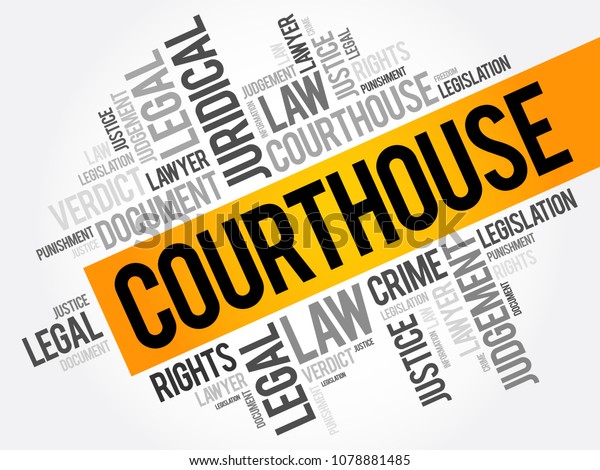Courthouse Word Cloud Collage Law Concept: vector de stock (libre de ...