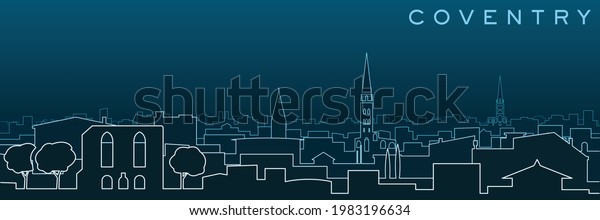 Coventry Multiple Lines Skyline Landmarks Stock Vector (Royalty Free ...