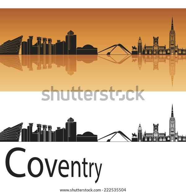 Coventry Skyline Orange Background Editable Vector Stock Vector ...