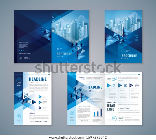Cover Book Design Set Abstract Blue Stock Vector (Royalty Free ...