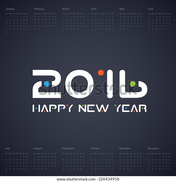 Cover Calendar Design Typography Stock Vector (Royalty Free) 326434958 ...
