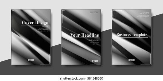 Modern Black White Cover Design Set Stock Vector (Royalty Free) 1940087560