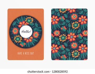 Cover Design Floral Pattern Hand Drawn Stock Vector (Royalty Free ...