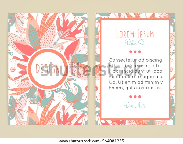 Cover Design Floral Pattern Hand Drawn Stock Vector (Royalty Free ...