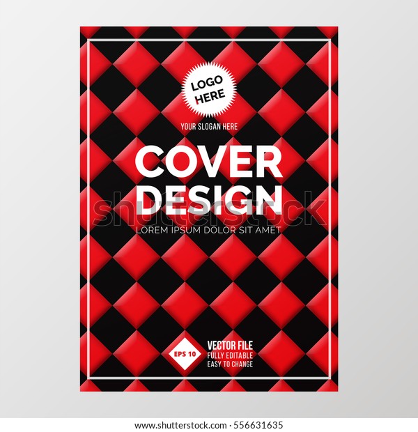Cover Design Template A4 Size Red Stock Vector (Royalty Free) 556631635 ...