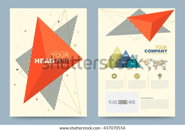 Cover Design Template Abstract Triangles Lines Stock Vector (Royalty ...