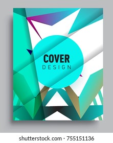 Cover Design Template Geometric Object Arrangement Stock Vector ...