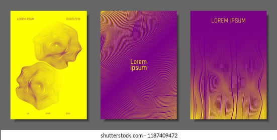 Cover Design Templates Set Distortion Effect Stock Vector (Royalty Free ...