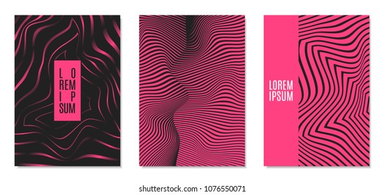 Cover Design Templates Set Effect Optical Stock Vector (Royalty Free ...
