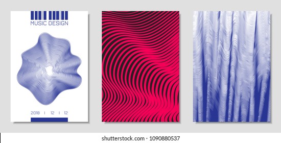 Cover Design Templates Set Wavy Stripes Stock Vector (Royalty Free ...