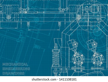 Cover Flyer Banner Background Engineering Drawing: vector de stock ...