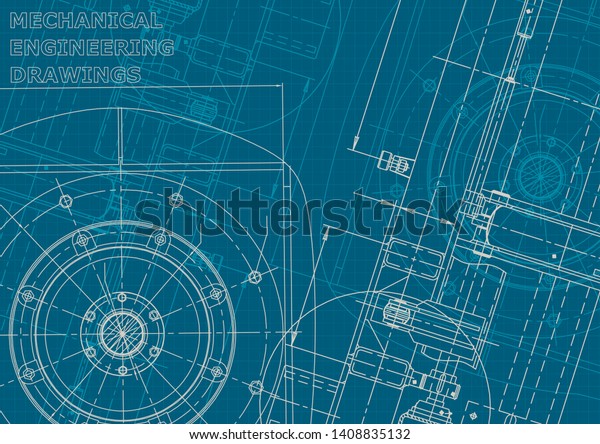 Cover Flyer Banner Background Engineering Drawing Stock Vector (Royalty ...