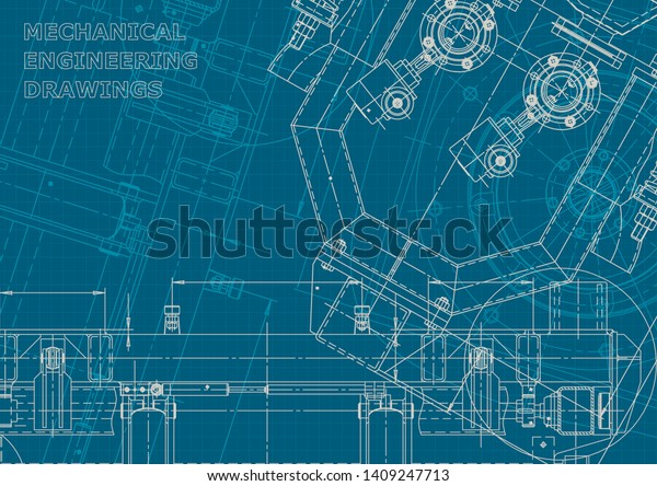 Cover Flyer Banner Background Engineering Drawing Stock Vector (Royalty ...