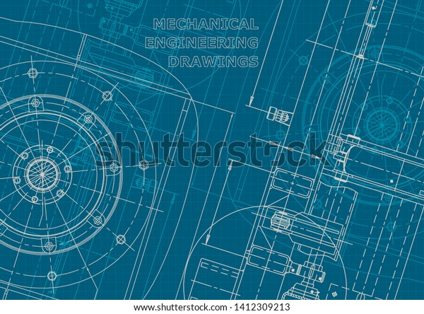 Cover Flyer Banner Background Engineering Drawing Stock Vector (Royalty ...