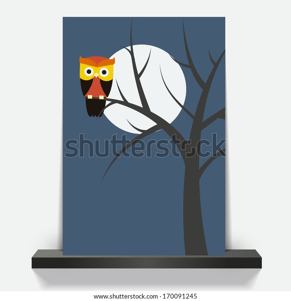 Cover Flyer Design Cartoon Owl Stock Vector (Royalty Free) 170091245 ...