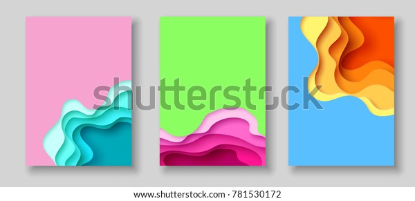 Cover Flyer Template 3d Abstract Paper Stock Vector (Royalty Free ...
